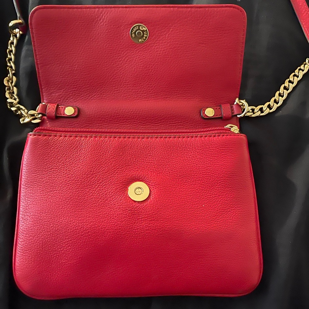 Red Leather Michael Kors Crossbody - Gem